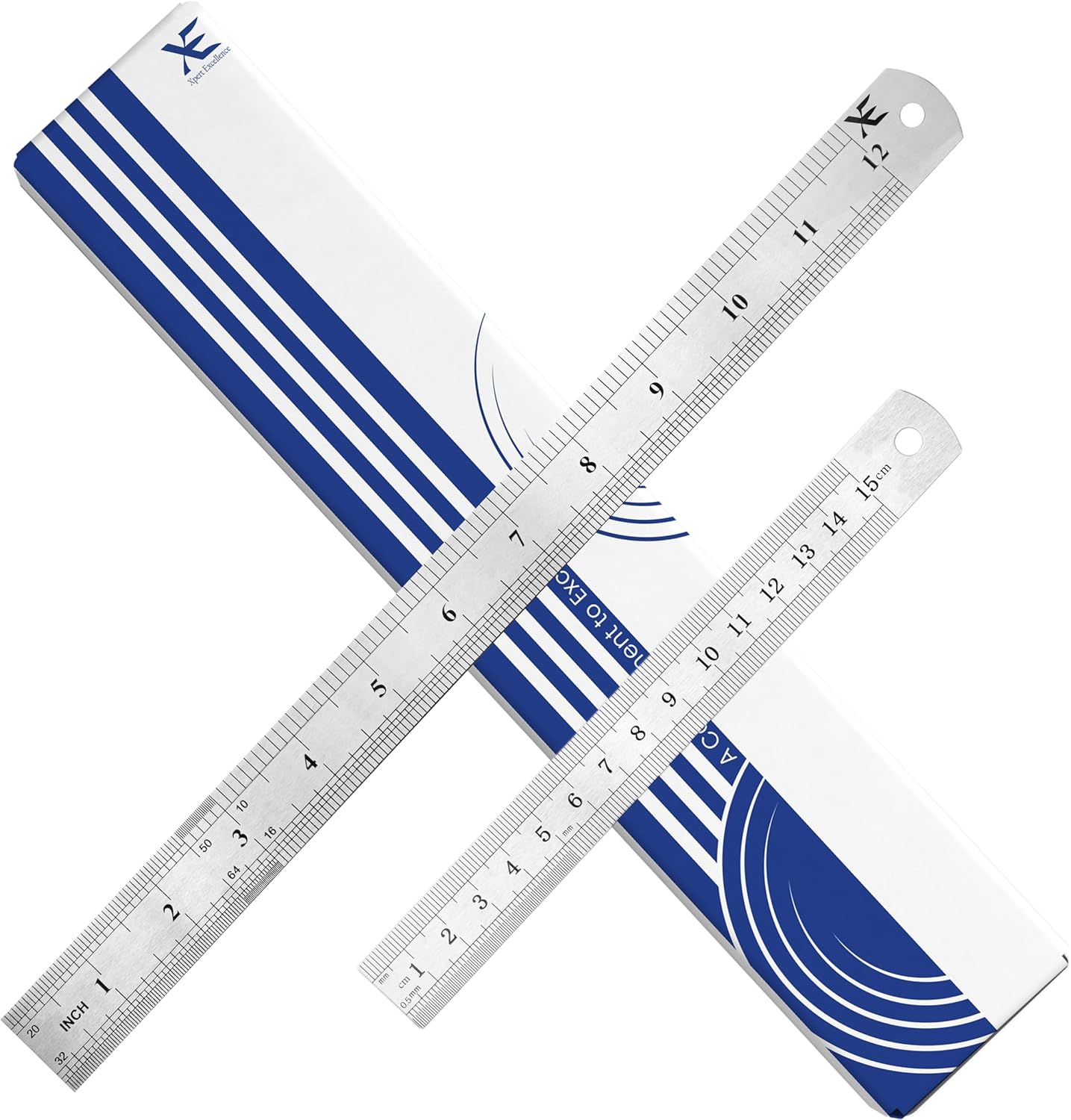 XE Stainless Steel Ruler Set – 12 (30 cm) and 6 (15 cm) Inch Precision ...