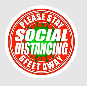 Amazon.com: Please Stay 6 Feet Away (Social DISTANCING) Safety Vinyl ...
