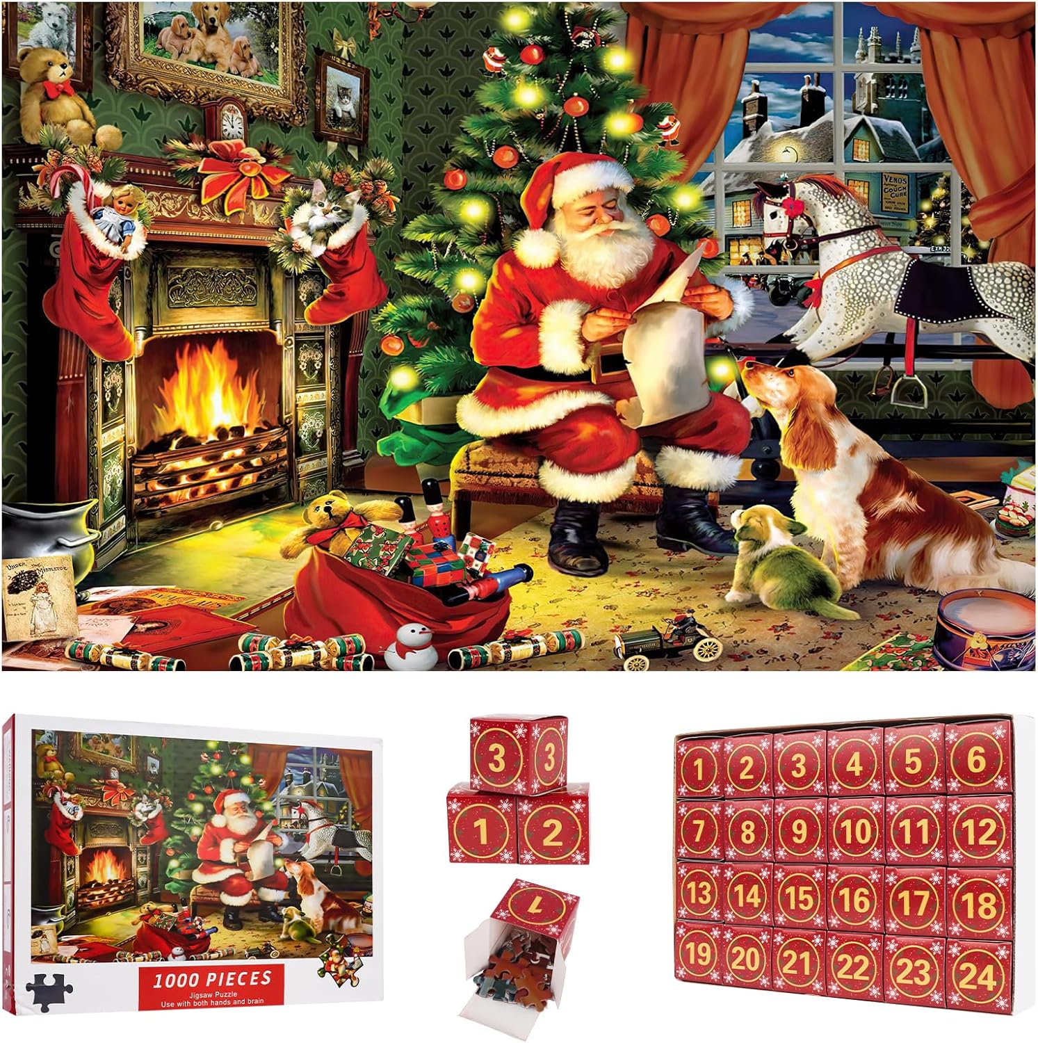Christmas Jigsaw Advent Calendar 2025-24 Day Countdown Puzzle with 1000 ...