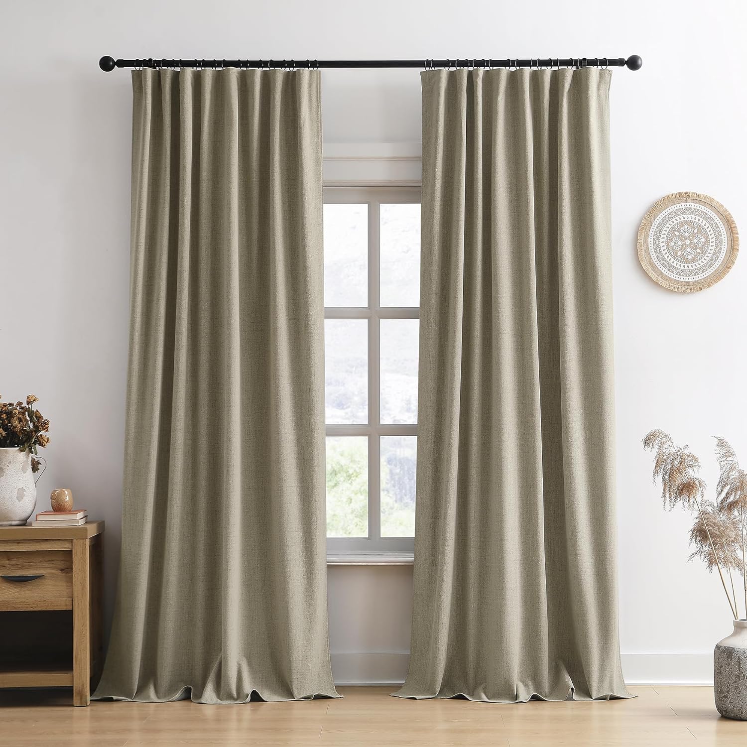 Amazon.com: 108 Inch Long Blackout Large Curtains 2 Panels,70 Wide Back ...