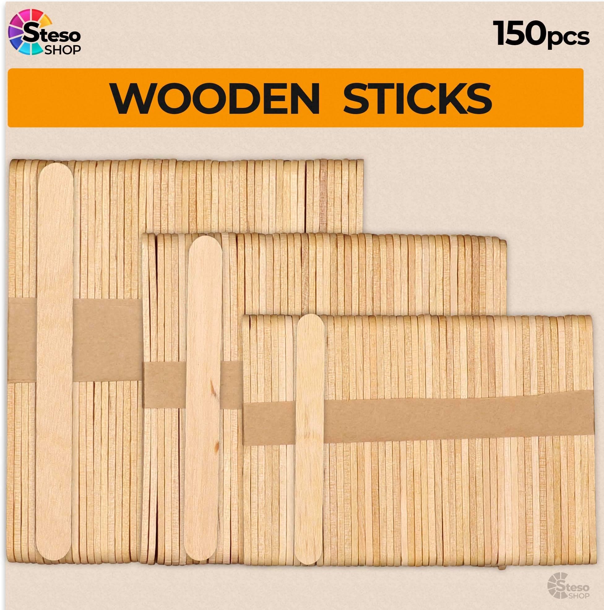 Amazon.com: 300 Pack Small Wooden Popsicle Sticks for Crafts, Bulk ...