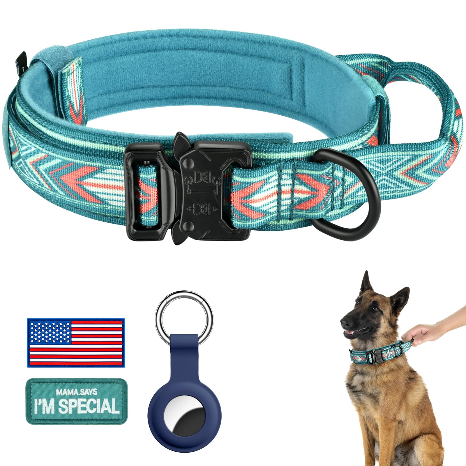 Amazon.com : DAGANXI Tactical Dog Collar, Adjustable Military Training ...