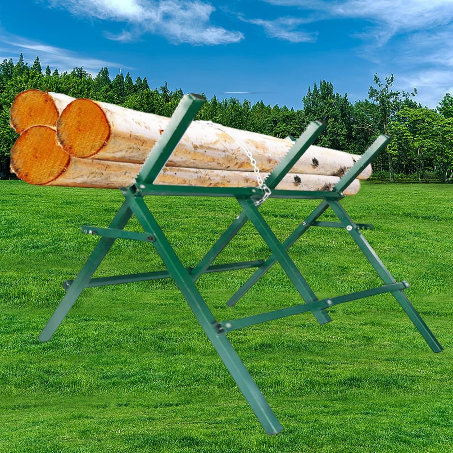 Amazon.com: Doublehorse Steel Log Saw Horse, Adjustable Height Large ...