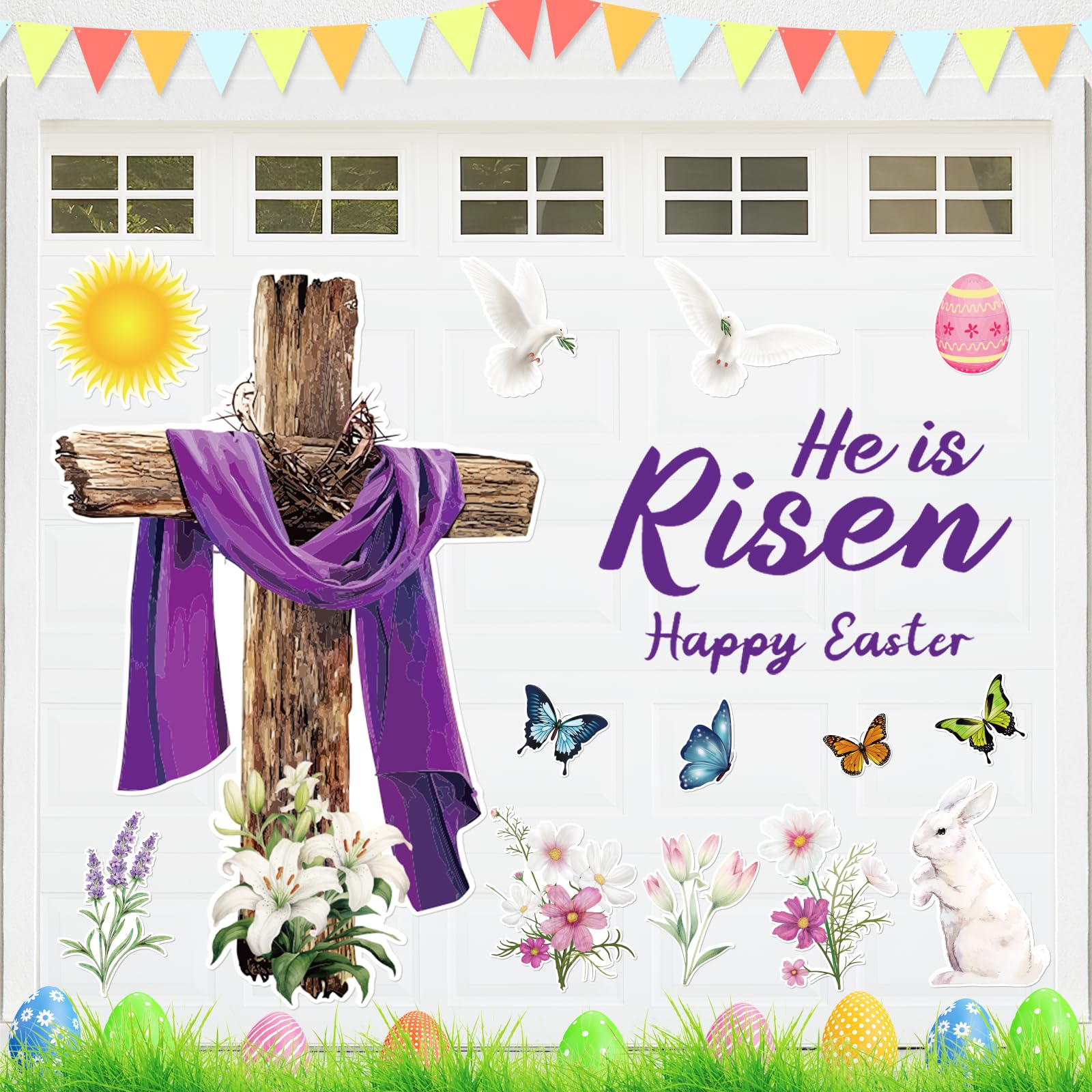 Amazon.com: Happy Easter Garage Door Magnets for Easter Decoration ...