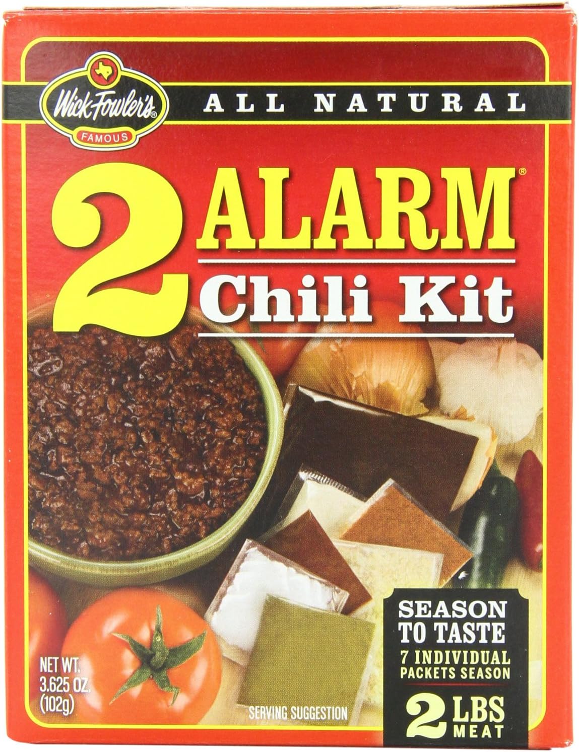 Amazon.com : Wick Fowler's 2-Alarm Chili Kit, Texas Style Chili ...