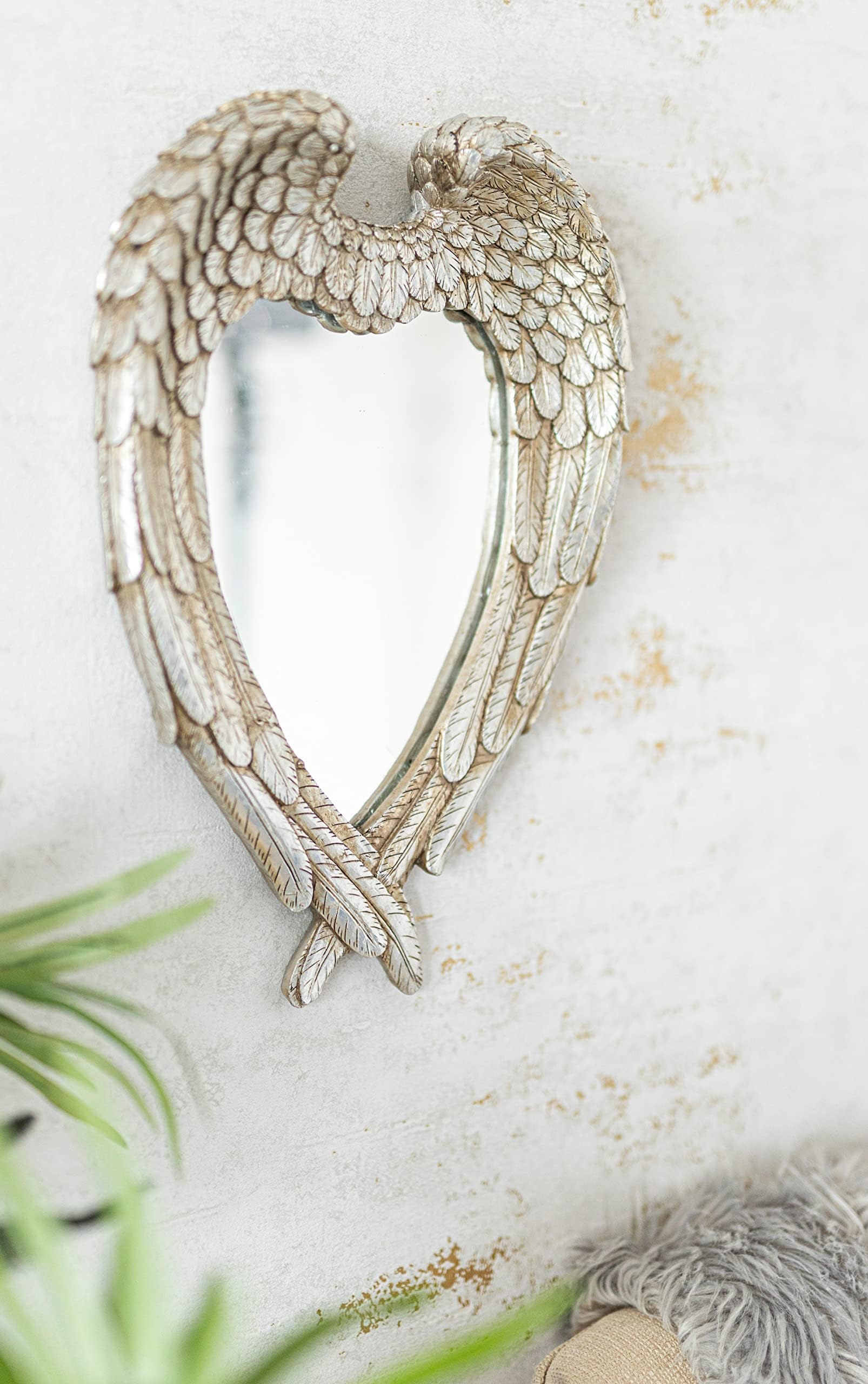 HomeZone Angel Wing Wall Mirror Hanging Large Wall Mirrors For Bedrooms ...