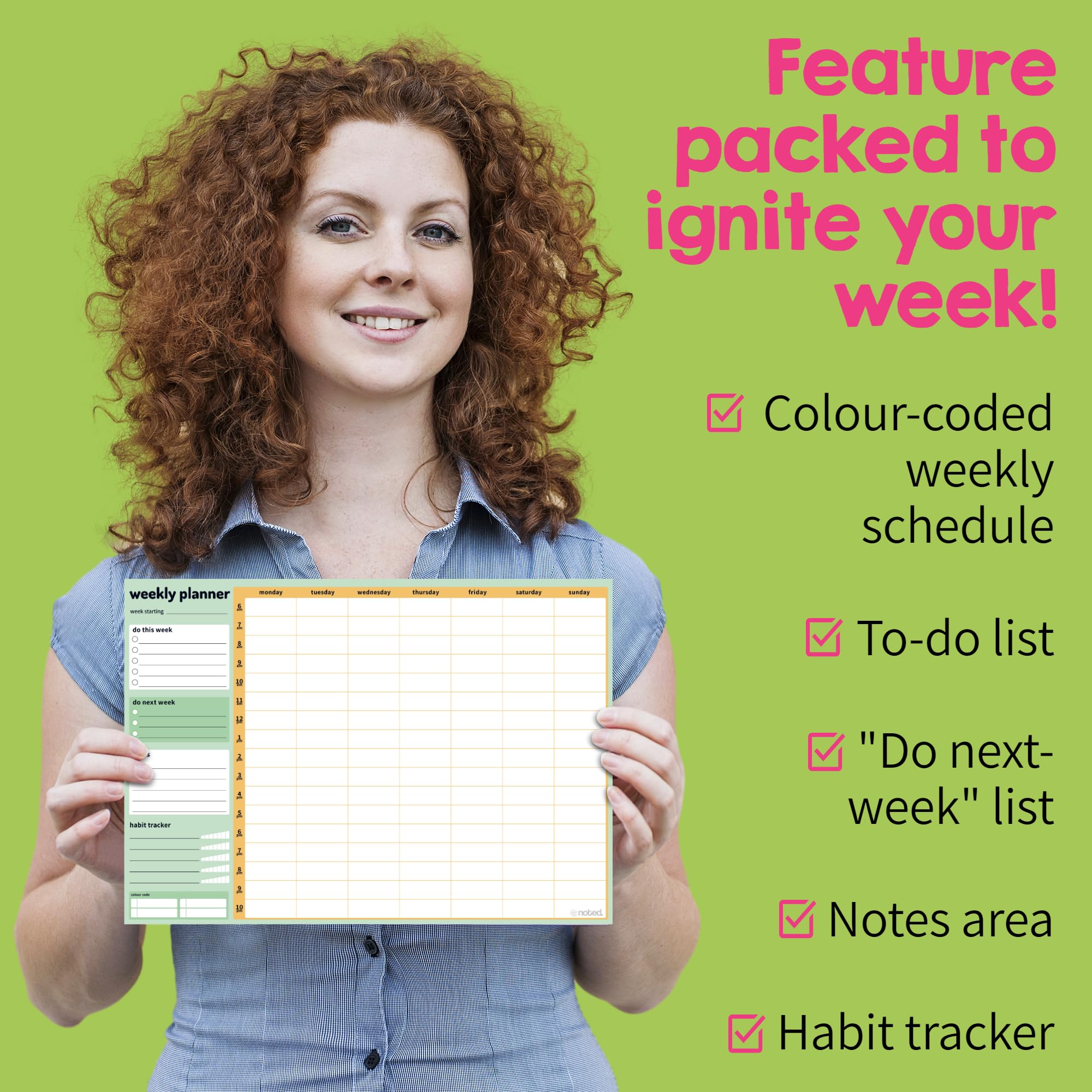 Weekly Planner Pad 52 A4 Colour-Coded Schedule Sheets, To-Do List ...