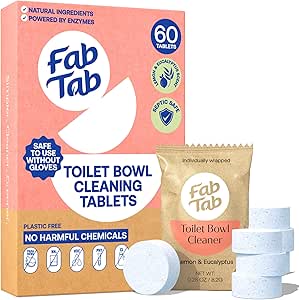 Amazon.com: Fab Tab Toilet Bowl Cleaner Tablets- Natural Toilet Bowl ...