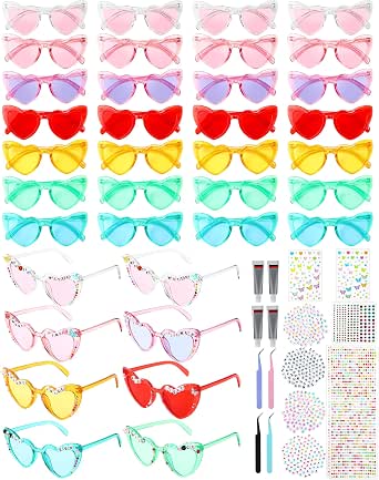 Amazon.com: Tellegloww 35 Set Sunglasses Decorating Kit DIY for Women ...