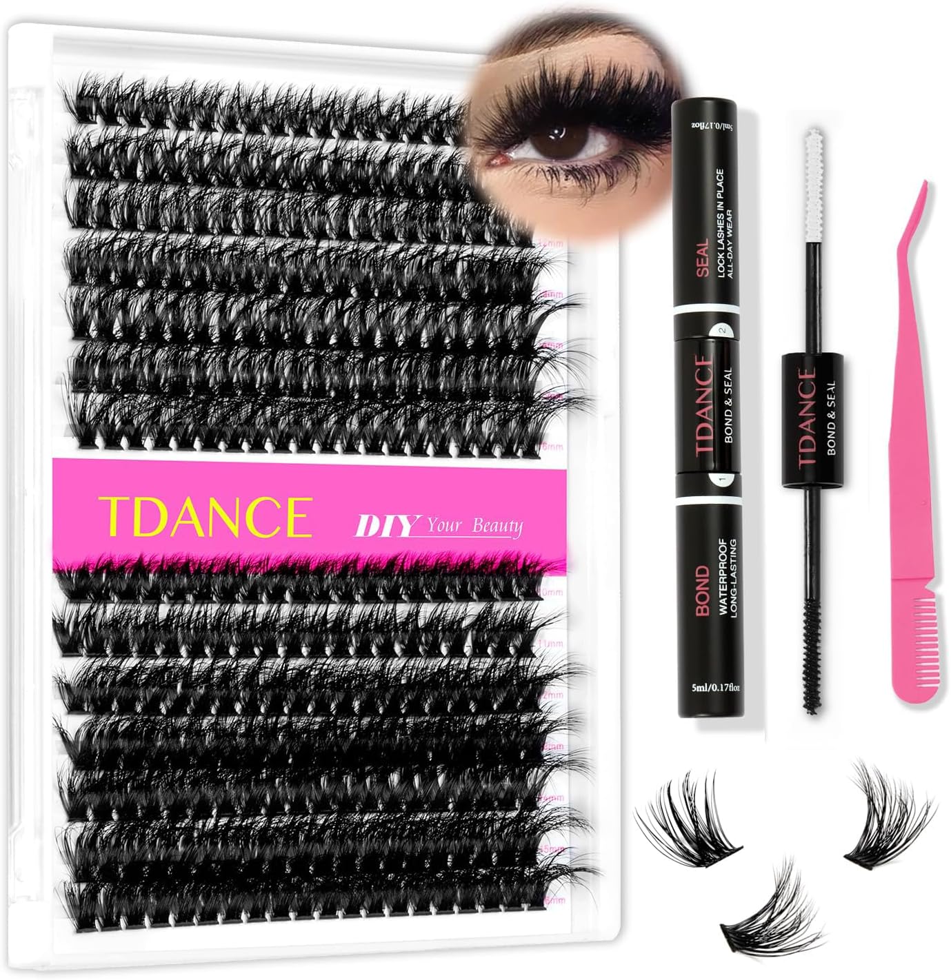 Amazon.com: Fluffy Lash Clusters Eyelash Extension Faux Mink Individual ...