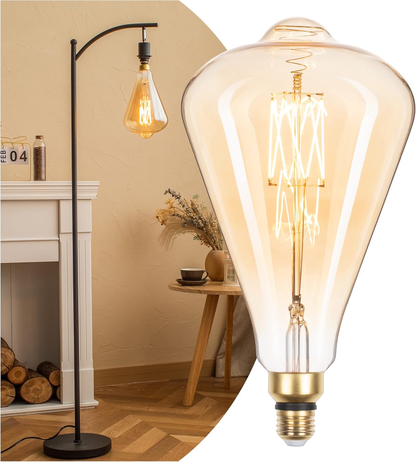 Amazon.com: FLSNT Vintage Oversized LED Edison Bulbs 60W Equivalent ...