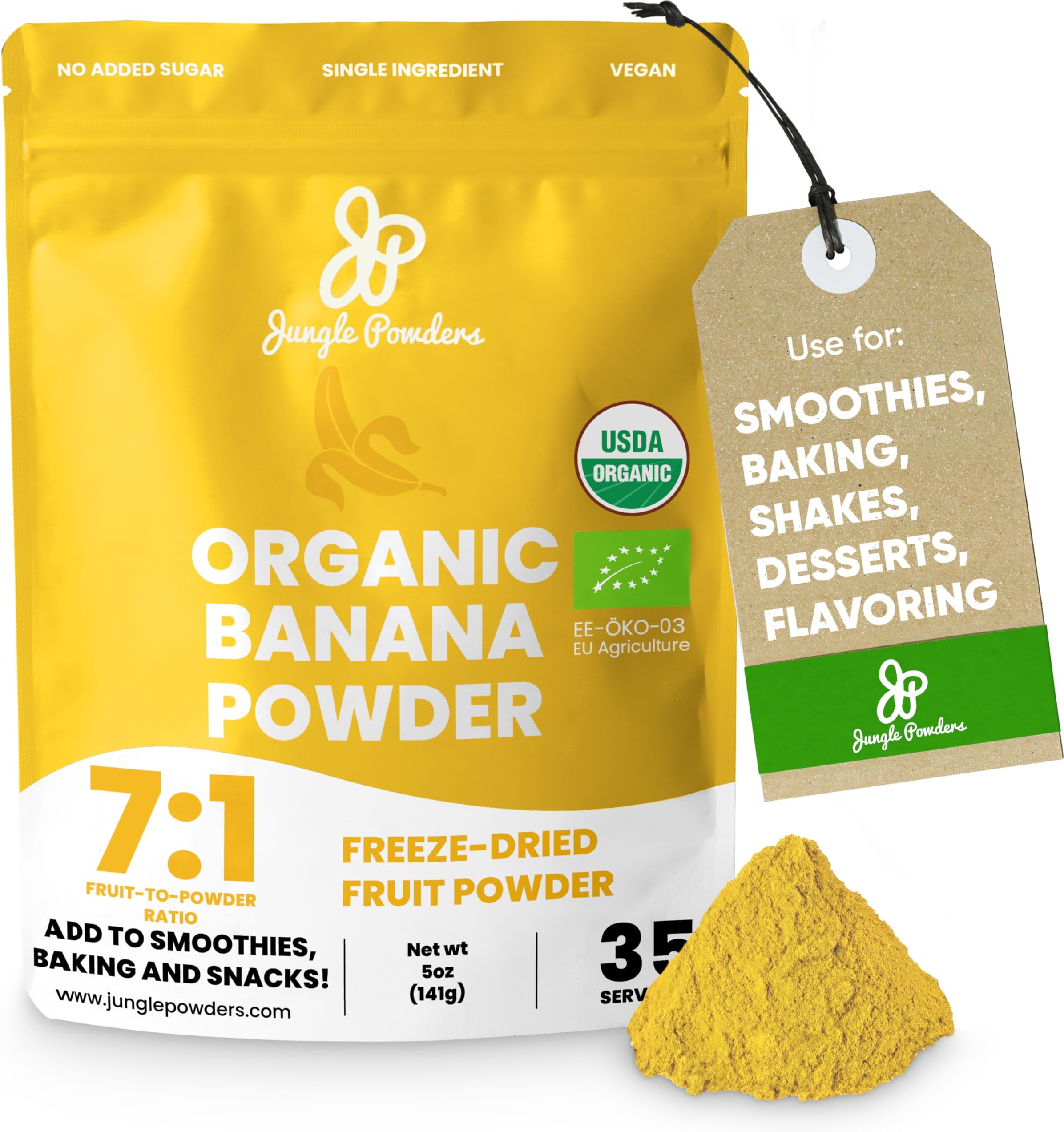 Amazon.com: Jungle Powders Organic Banana Powder for Smoothies 5 Ounce ...