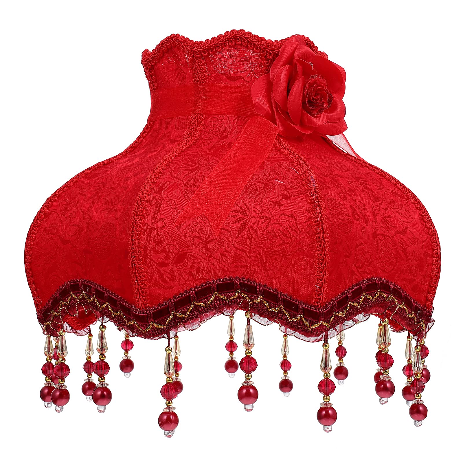 Red Victorian Lamp Shade Red Victorian Lampshade, Handsewn, Handmade