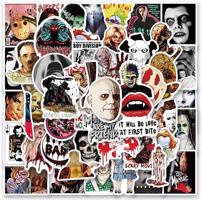 Amazon.com: sxdaizjsym 300 Pcs Horror Stickers,Horror Gifts,Horror ...