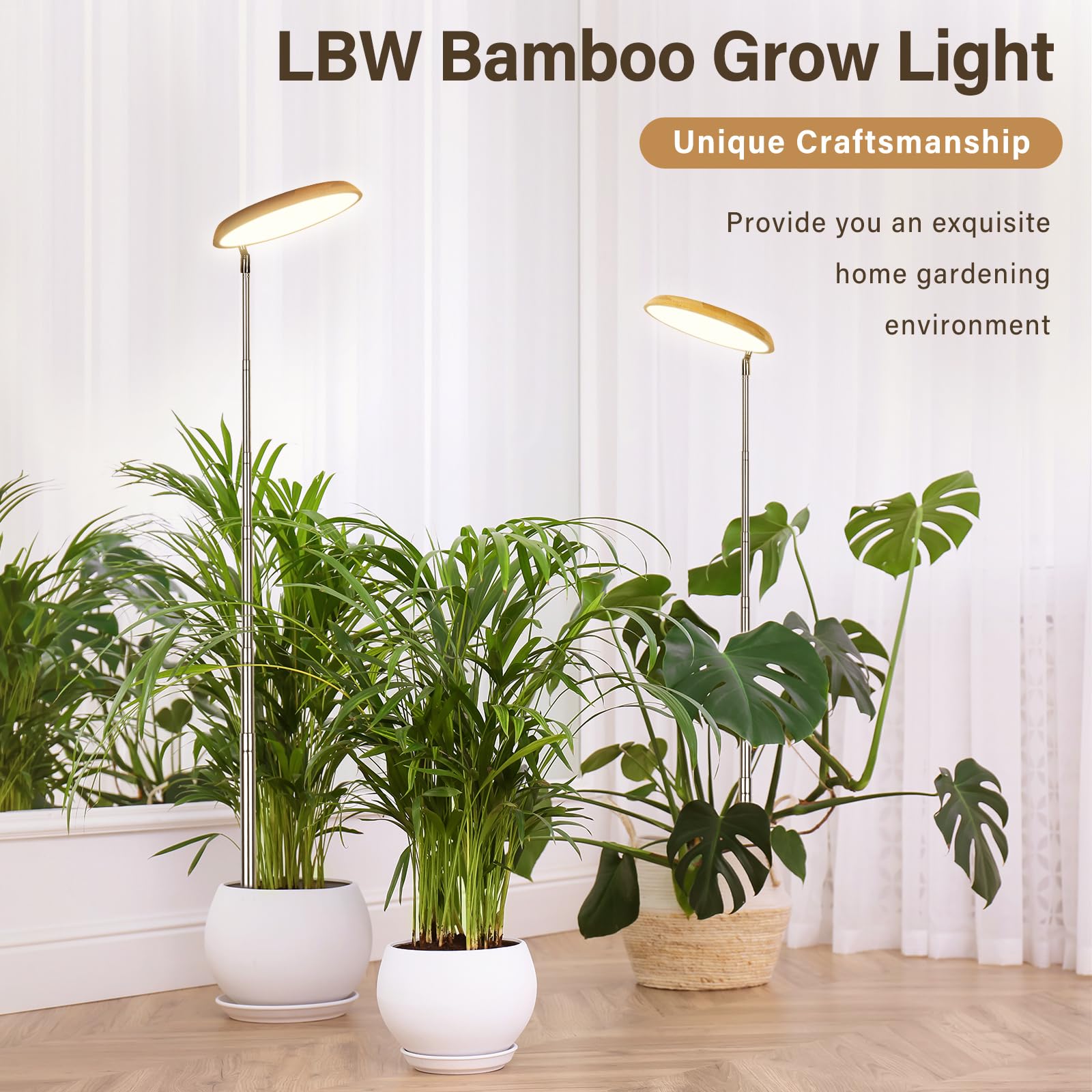 Snapklik.com : LBW Bamboo Plant Grow Light Indoor 82 LEDs Full Spectrum ...