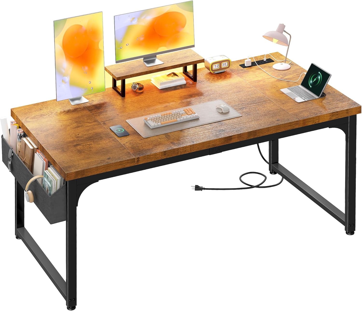 Amazon.com: DurayLoly 24mm Thicker Desktop Computer Desk with Monitor ...