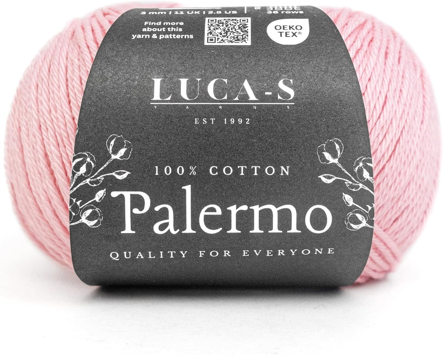 Luca-S Palermo 100% Mercerised Cotton Yarn, Oeko-Tex Certified Giza ...
