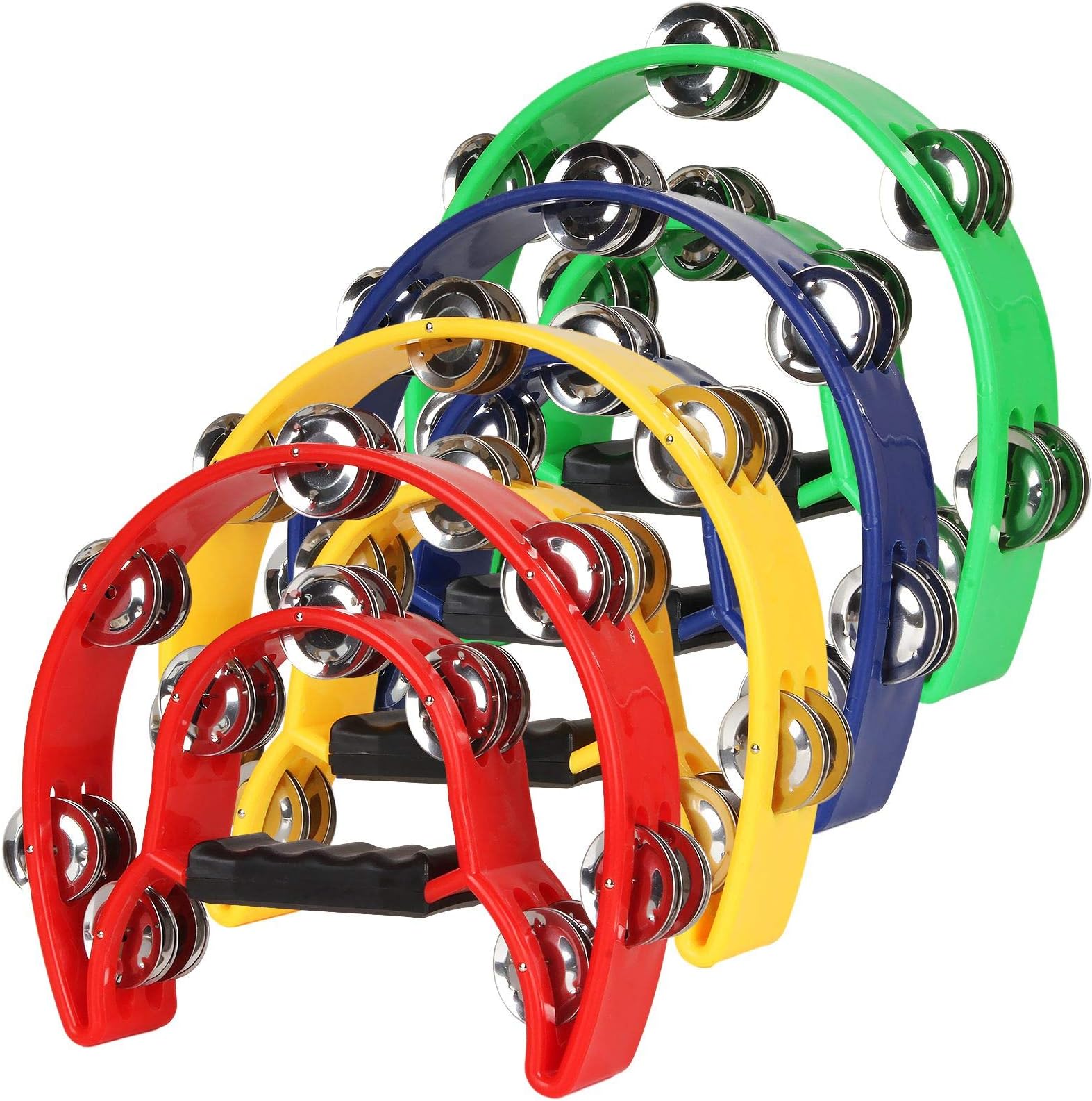 Amazon.com: HLMOptimo Double Row Tambourine, Half-Moon Musical ...