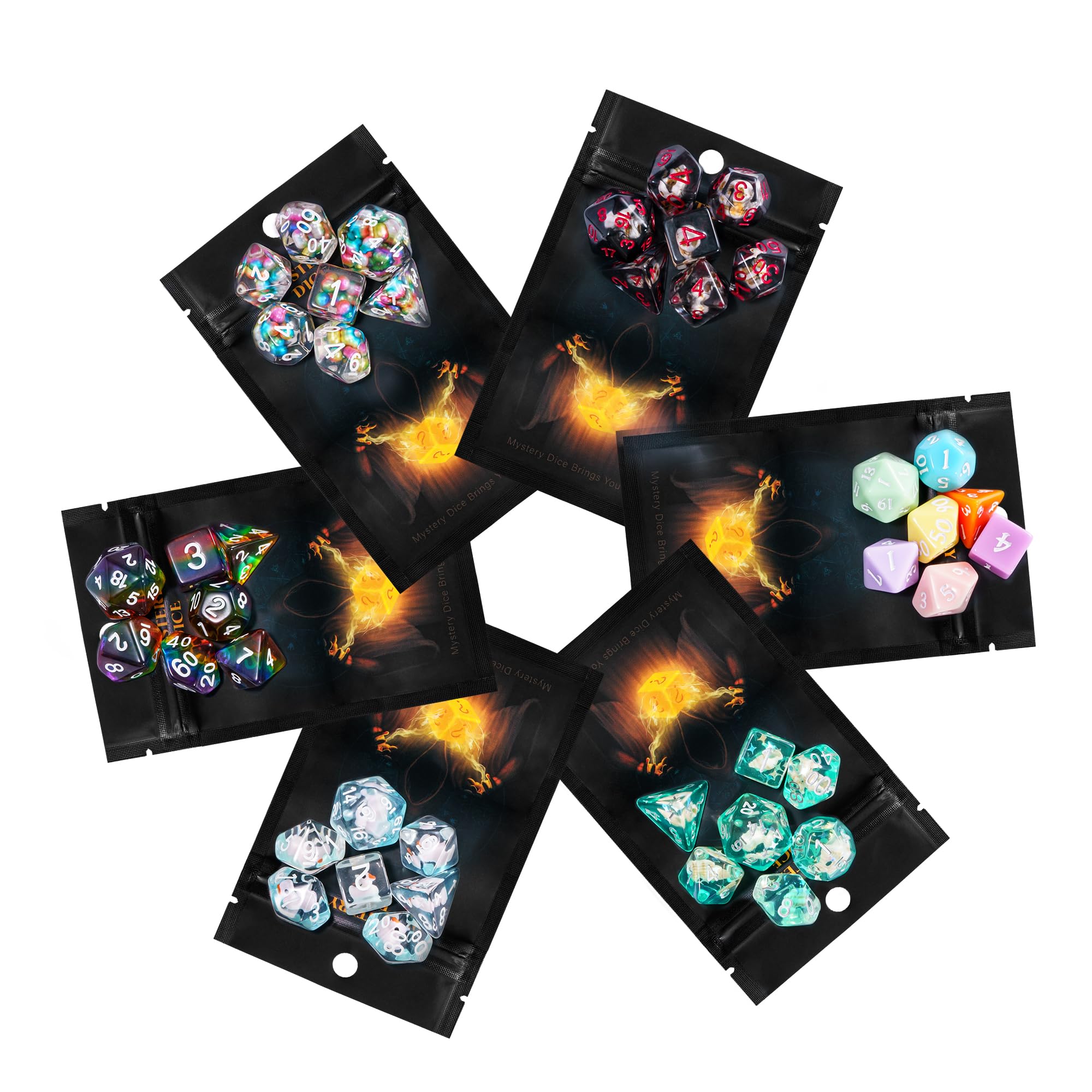 Amazon.com: HDdais Mystery Dice Set D&D, 7PCS DND Polyhedral Dice Set with Multi Styles, Random ...