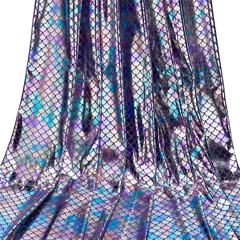 Amazon.com: FINGERINSPIRE Mermaid Scales Fabric 39x59 Inch - Sparkly ...