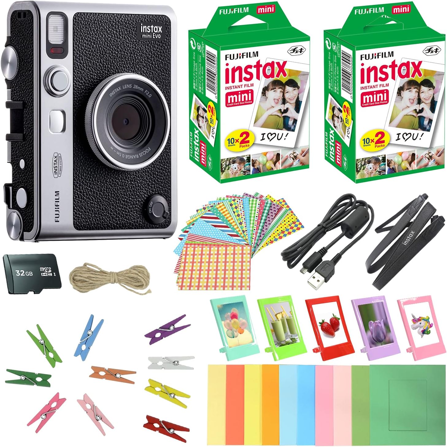 Amazon.com : Fujifilm Instax Mini EVO Hybrid Brown Instant Camera ...