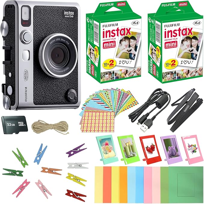 Amazon.com : FUJIFILM INSTAX Mini EVO Hybrid Instant Camera + Fuji ...