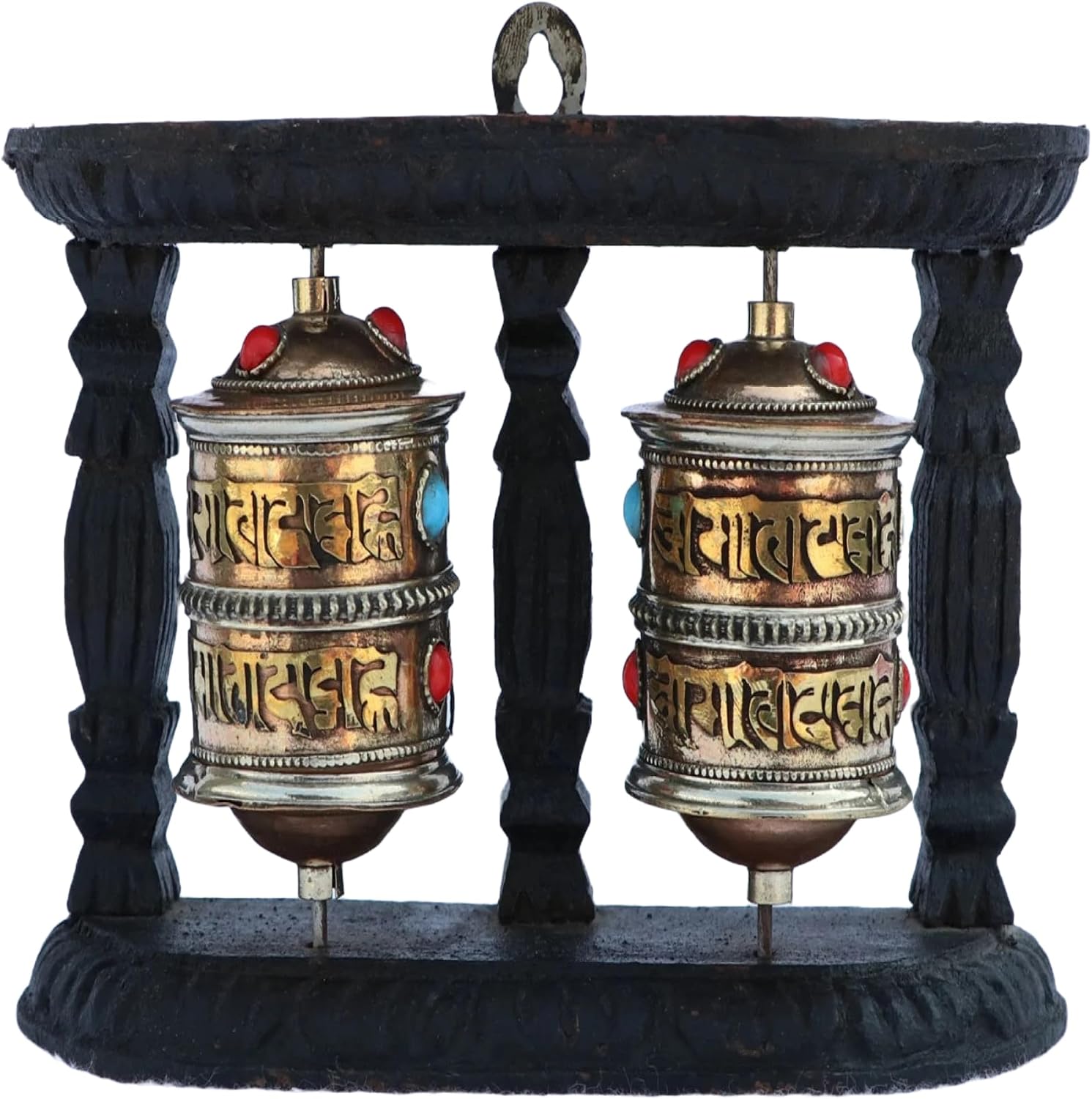 Amazon.com - QT S Spinning Tibetan Prayer Wheel Wall Hanging Design ...
