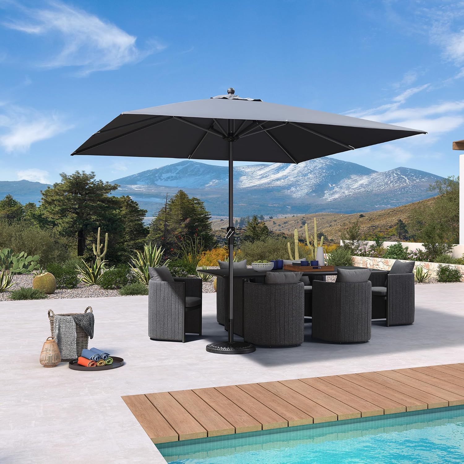 Amazon.com : PURPLE LEAF 10' x 10' Square Patio Umbrella Outdoor Table ...