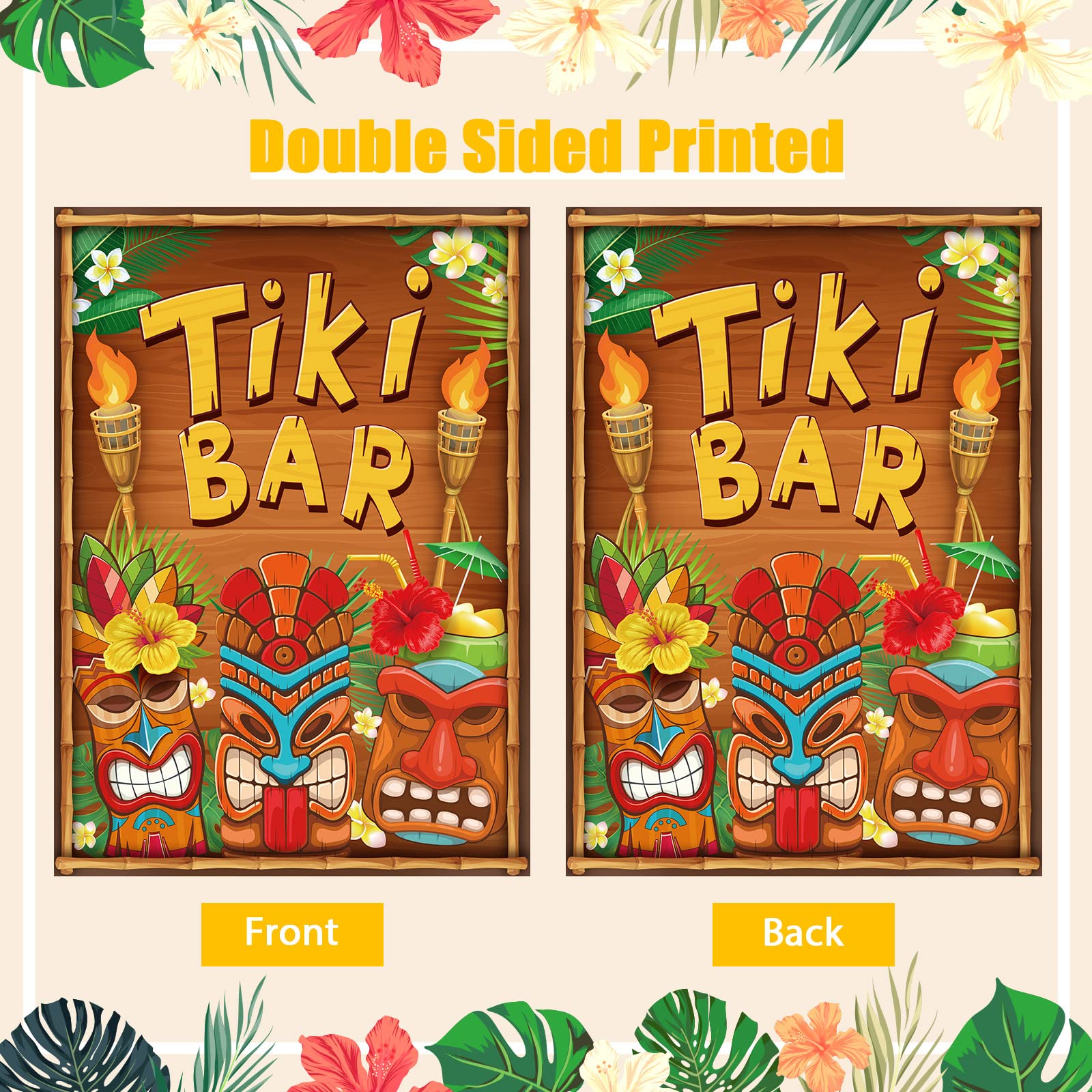 Snapklik.com : Hawaiian Luau Party Decoration 12 X 18 Inch Tiki Bar ...