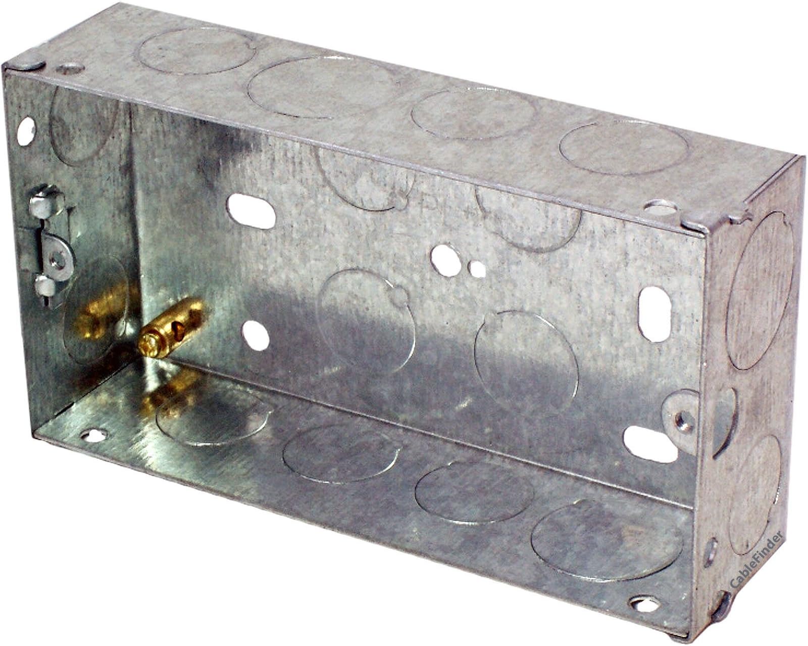 Merriway BH04062 35mm (1.3/8 inch) Depth Double 2-Gang Metal Flush ...