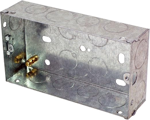 Loops 25mm Twin/Double Metal Flush Mounted Back Box - 2 Gang Brick Wall ...