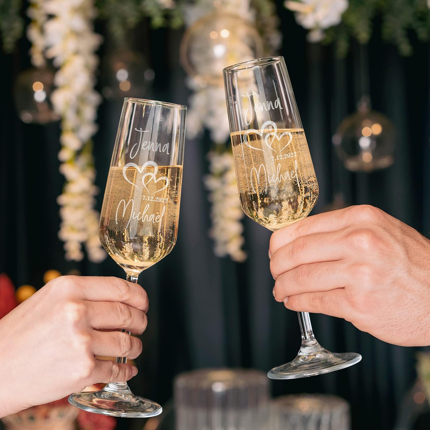 Juego de 2, copas de champán personalizadas para boda Copas de brindis ...