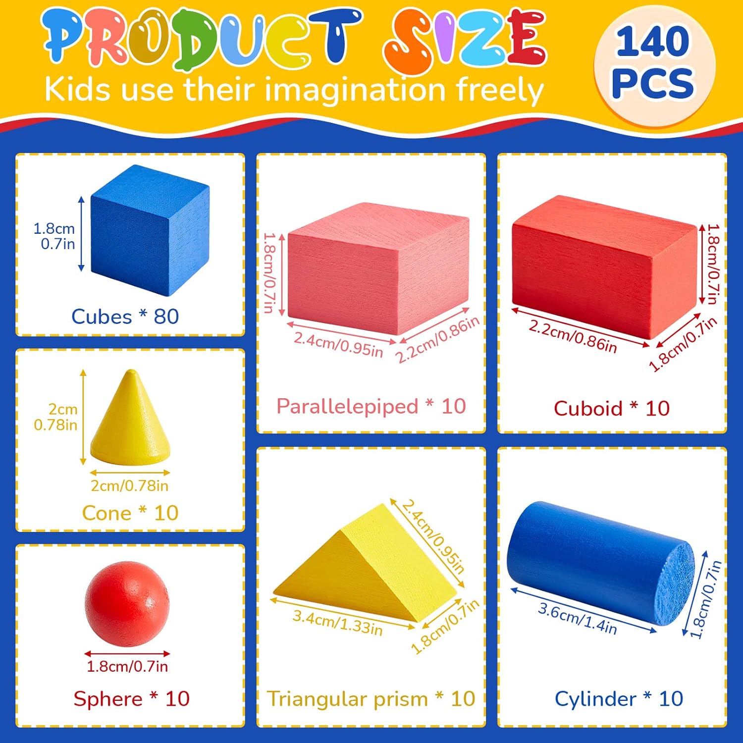 140 Pcs Mini 3D Shapes for Teaching, Wood Geometric Philippines | Ubuy