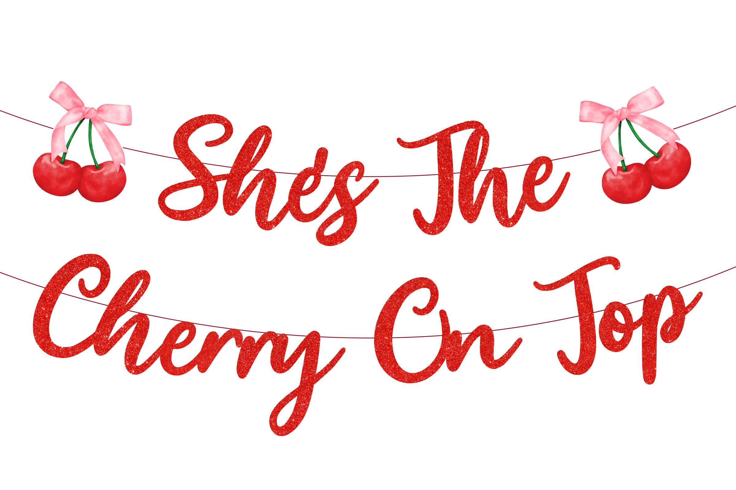 Amazon.com: She's the Cherry on Top Bridal Shower Banner Cherry Theme ...