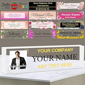 Amazon.com: Name Plate for Desk Personalized, Custom Acrylic Office ...