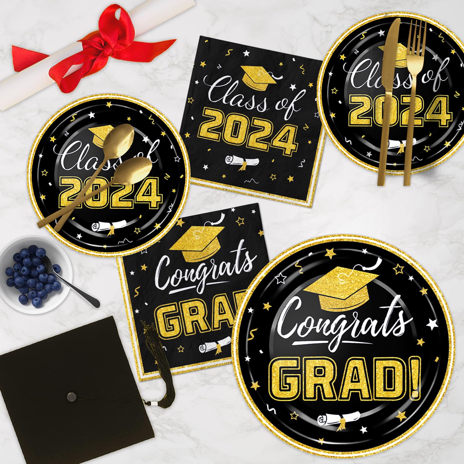 Snapklik.com : Graduation Plates And Napkins 2024 Graduation Party ...