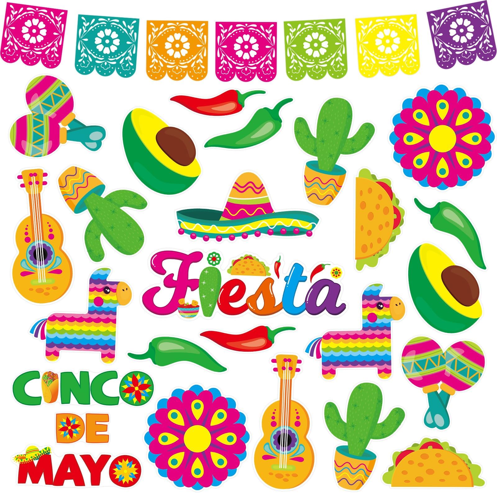 Amazon.com: Let's Fiesta Cutouts Cinco De Mayo Festival Cut-Outs ...