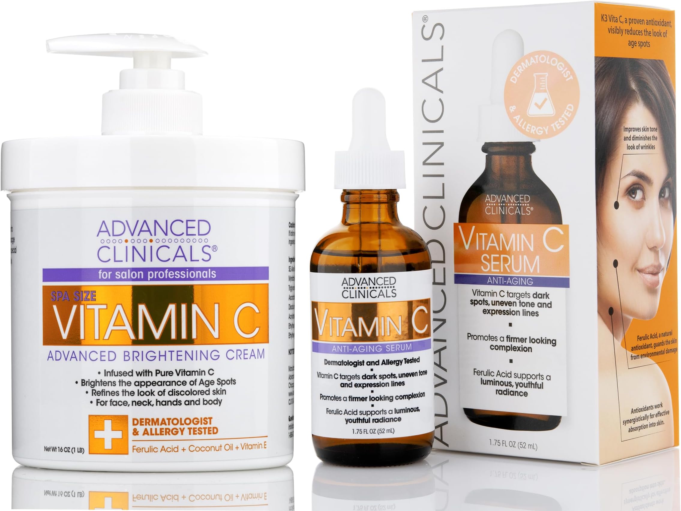 Amazon.com : Advanced Clinicals Vitamin C Body Lotion + Potent Vitamin ...