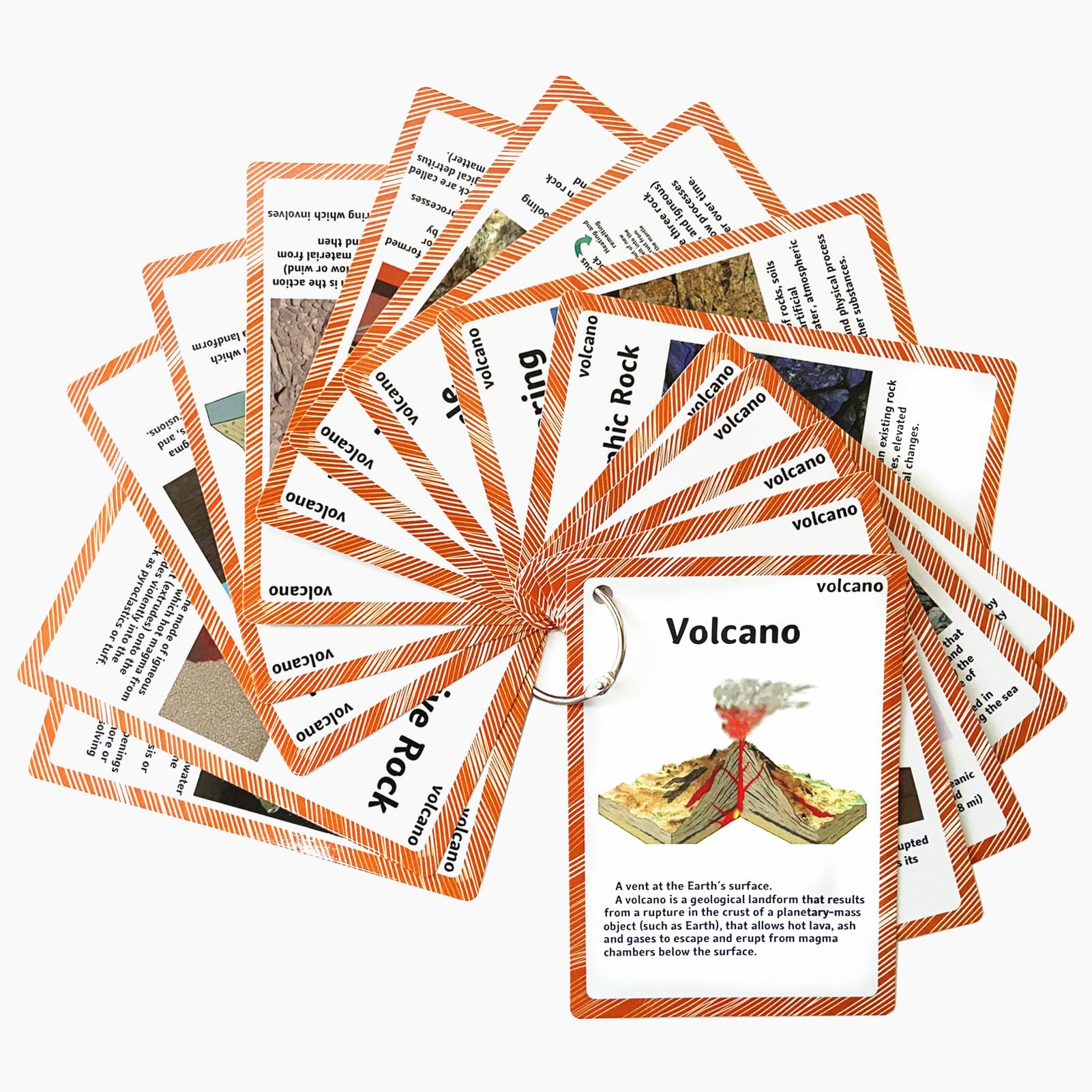15 Pcs Volcanoes Flash Cards Set | Learning Flashcards for Kids|Perfect ...