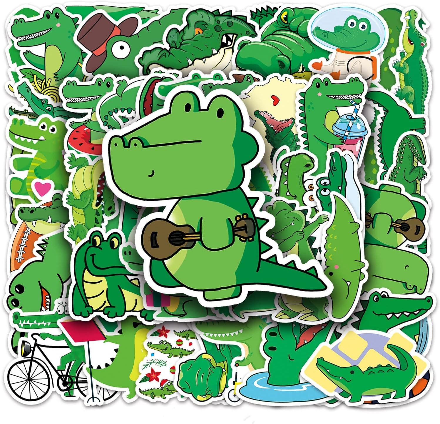 Amazon.com: 50Pcs Pack Crocodile Stickers Water Bottle Laptop Phone ...