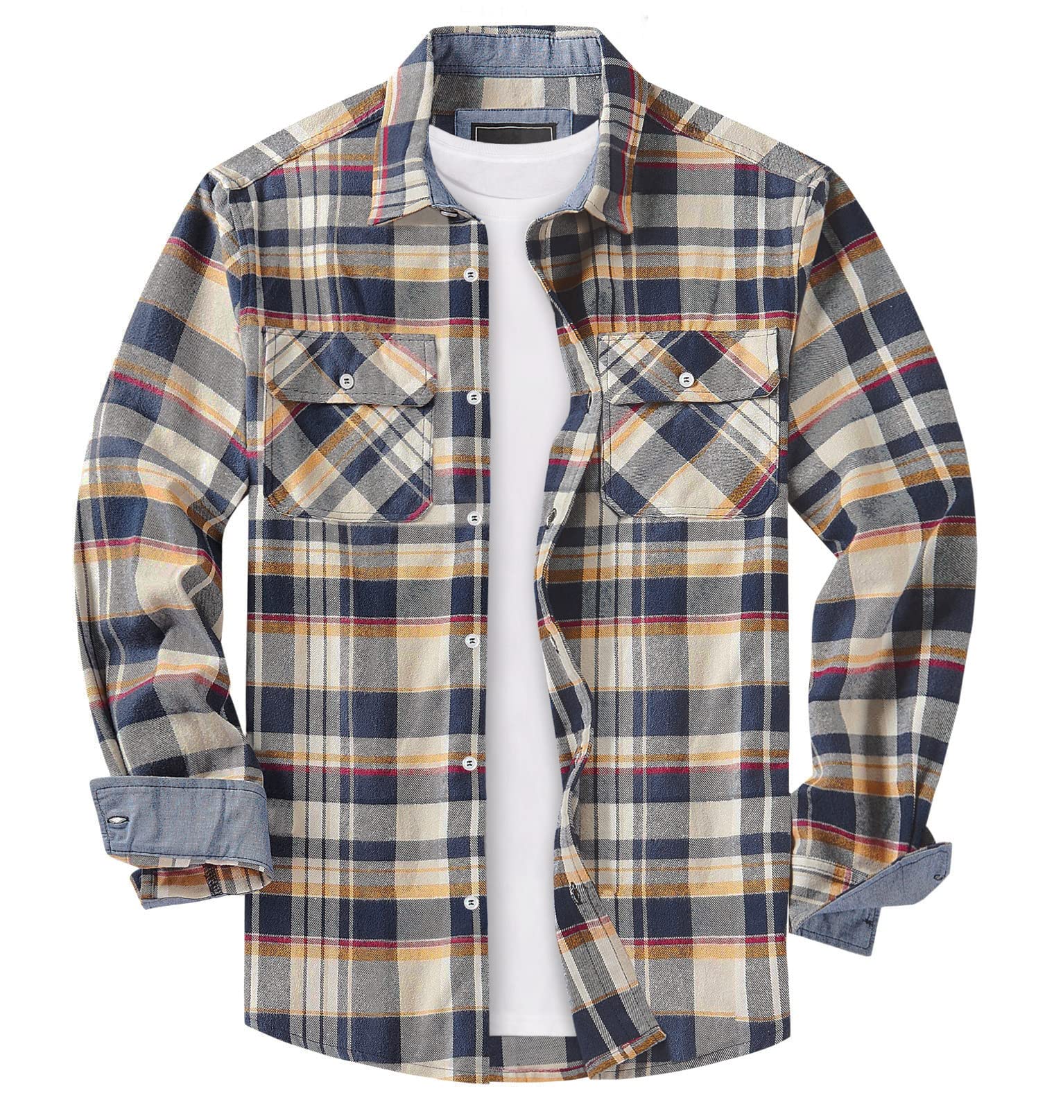 [KEFITEVD] シャツジャケット ビッグシルエット チャックシャツ 長袖 フランネル アメカジ アウター メンズ キャンプ カジュアル ストリ 81ab-HDFJ2L.jpg