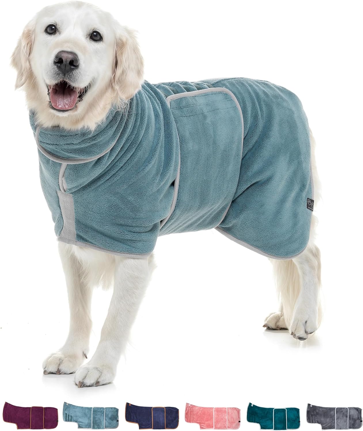 Lucky Paws® Double-Layer Dog Robe - Super Absorbent Towel & Ultra Soft ...