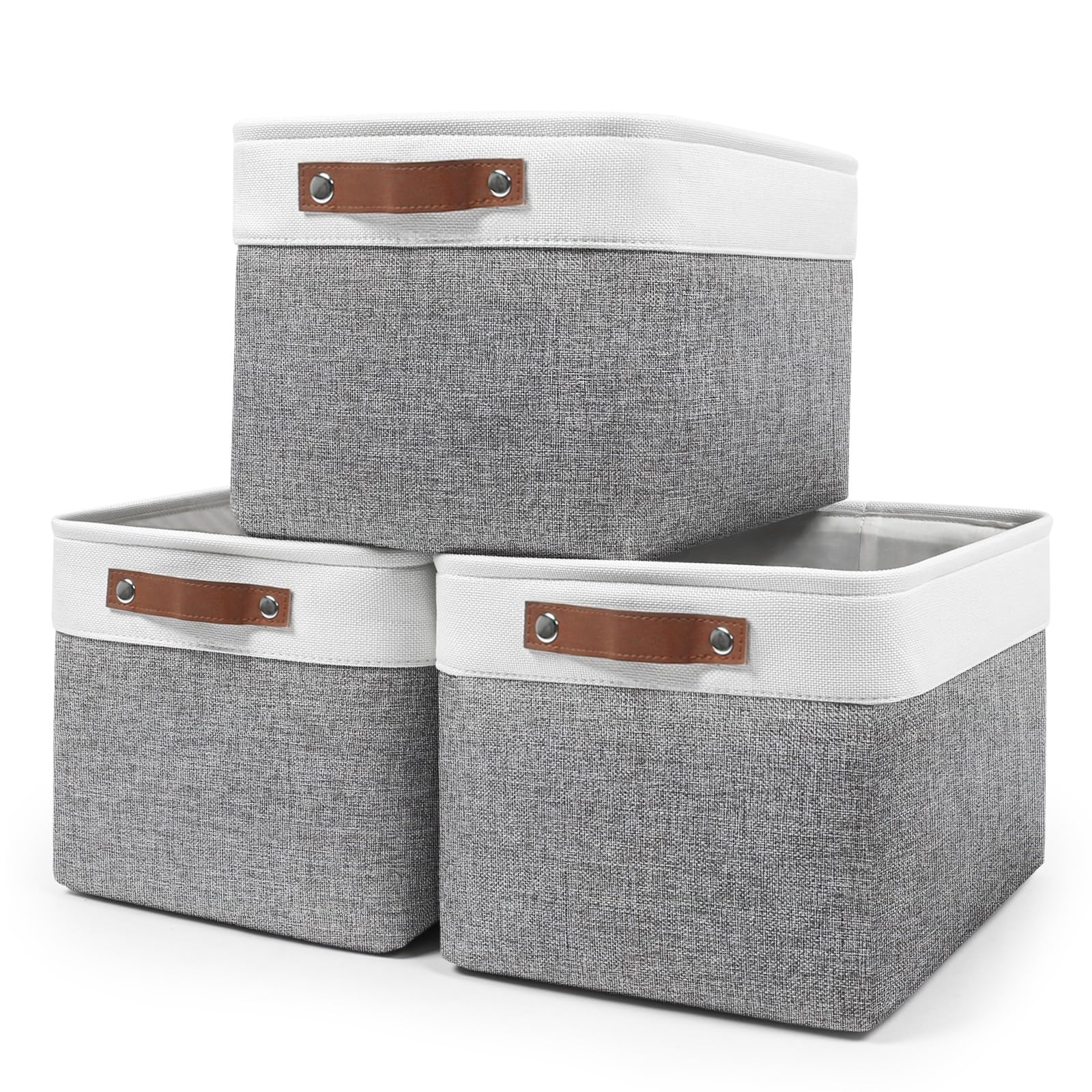 Storage Bins Large Fabric Storage Baskets for Shelves 3 Pack ...