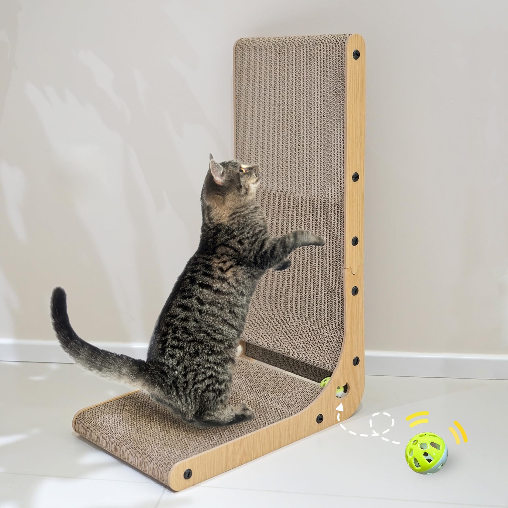 PETKARAY Rascador para gatos, tabla de rascar para gatos, en forma de L ...