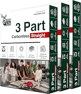 Amazon.com : 3 Part Straight Carbonless NCR Paper (5909), 8.5" x 11 ...