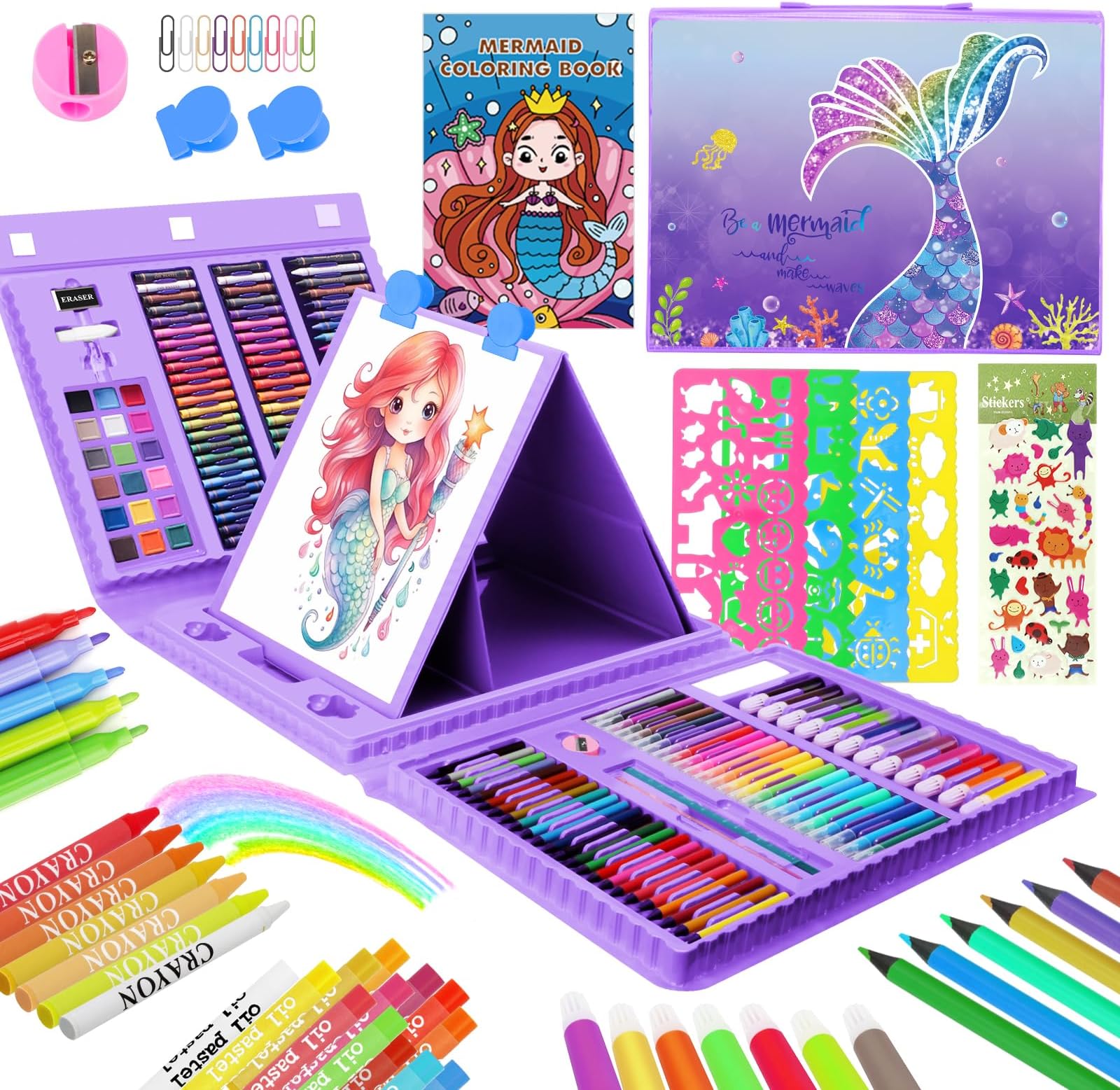 Amazon.com: DLUCKY 208 PCS Art Supplies, Drawing Art Kit for Kids ...