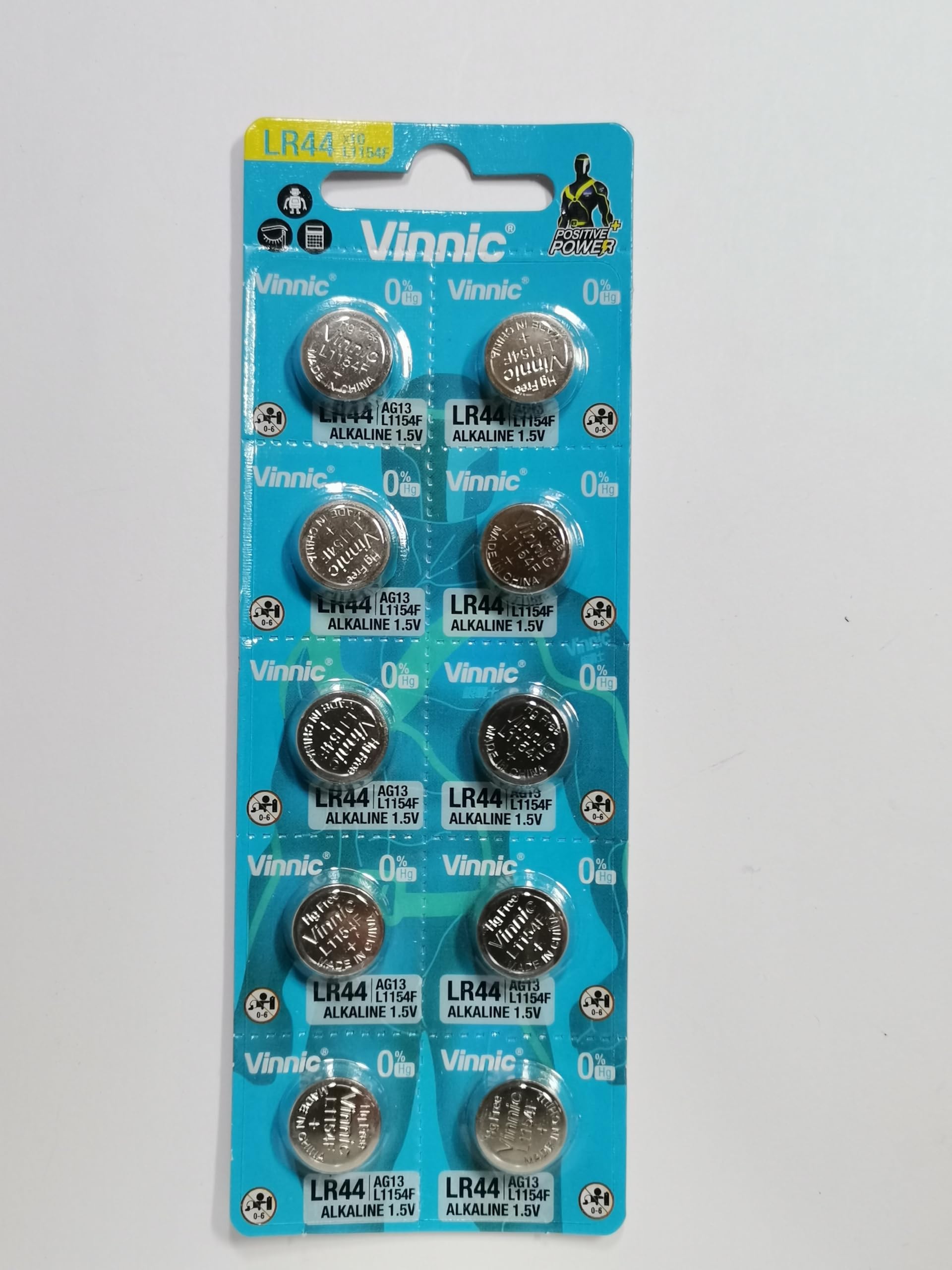 10 X AG13 LR44 Button Cells Batteries - A76 L1154 SR44 G13 357-1.5V ...