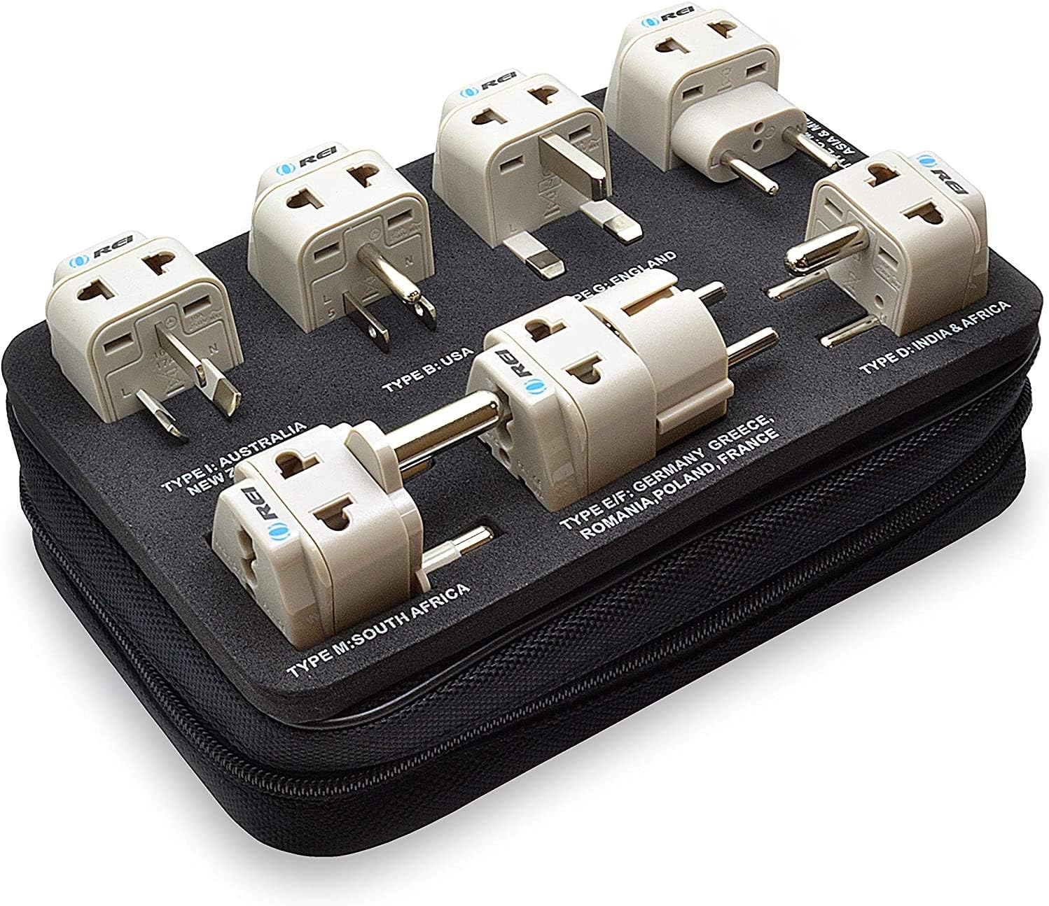 Amazon.com: OREI 7 World Travel Adapter Plug Set Safe Grounded for ...