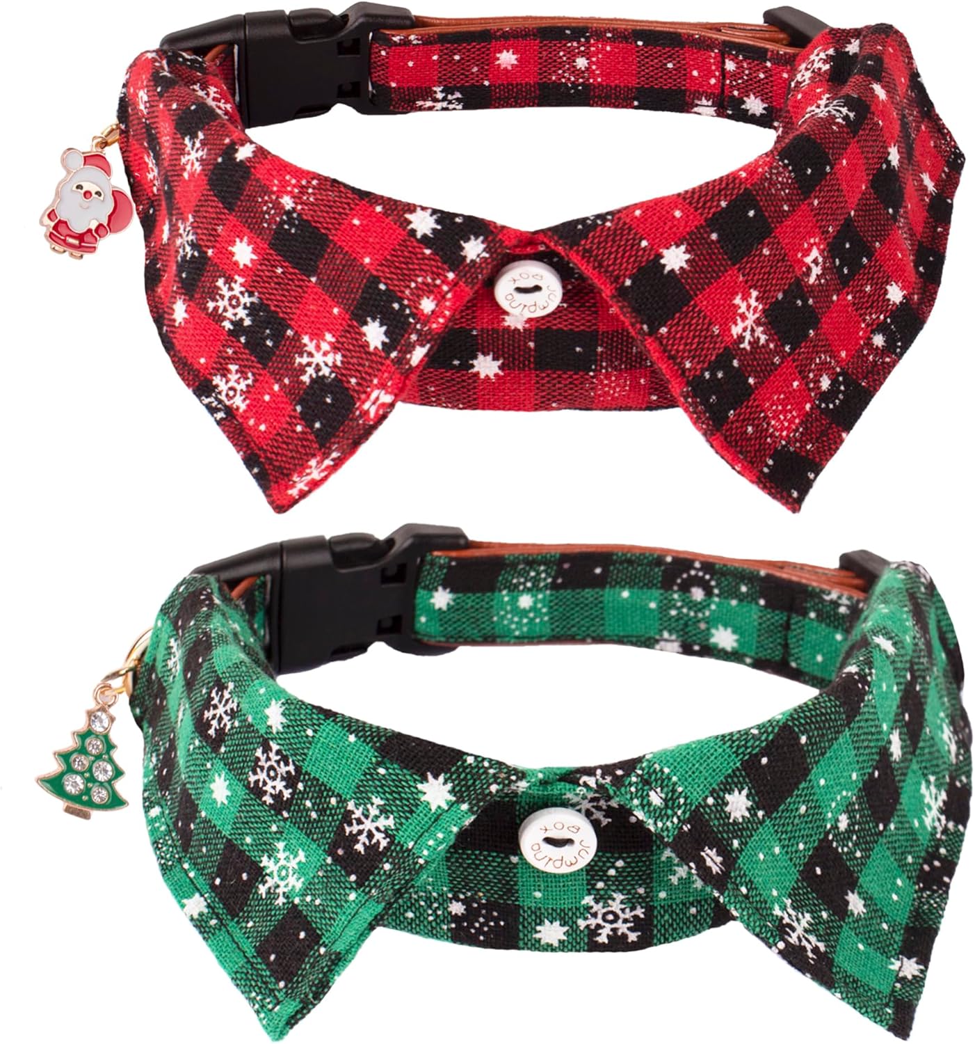 Amazon.com : ADOGGYGO Christmas Dog Collar with Bow Tie, Adjustable Pet ...
