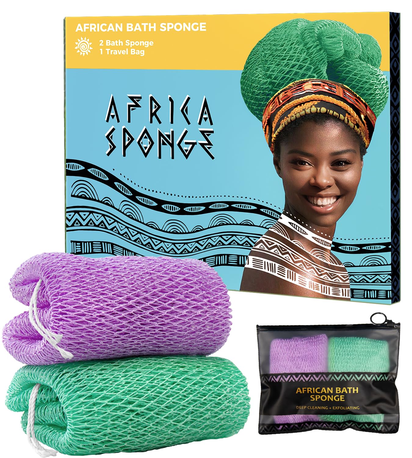 Amazon.com: African Net Sponge Authentic - 2 Pieces Real African ...